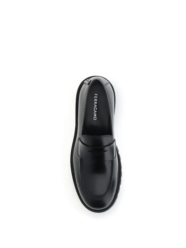 FERRAGAMO Penny Loafers With Embossed Detailing