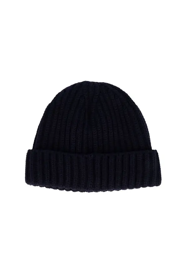 Prada Ribbed Knit Beanie With Logo Detail - Multicolor