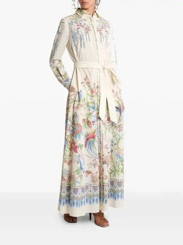 Etro Belted Maxi Shirt Dress - Multicolor
