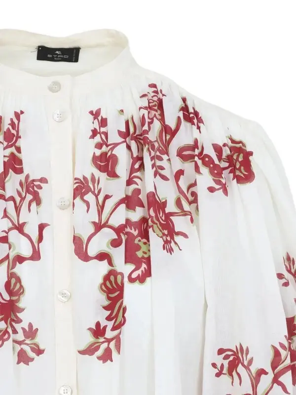 Etro Pleated Band Collar Shirt
