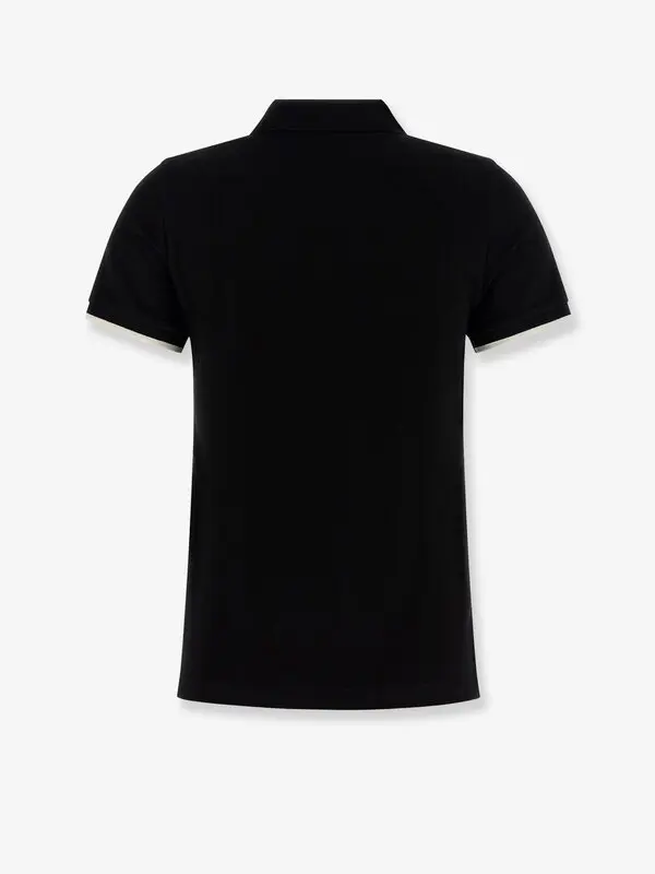 Moncler Cotton Polo Shirt With Logo Patch - Multicolor