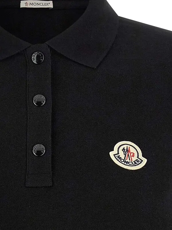 Moncler Cotton Polo Shirt With Logo Patch - Multicolor
