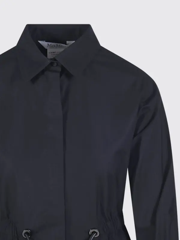 Max Mara Long Sleeve Shirt With Drawstring Waist - Black