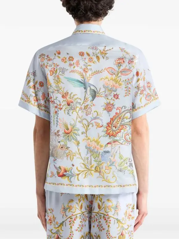 Etro Silk Shirt With Floral And Wildlife Print