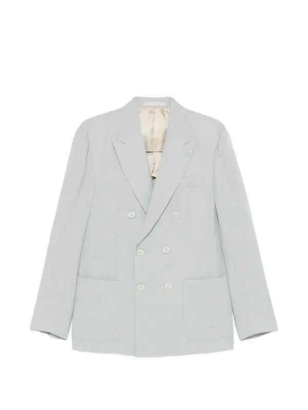 Eleventy Double-breasted Linen Suit - Blue