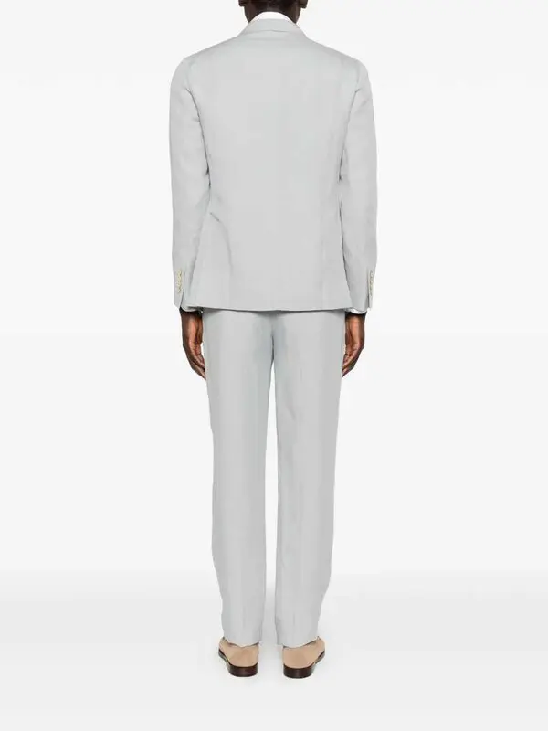 Eleventy Double-breasted Linen Suit - Blue