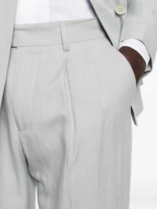 Eleventy Double-breasted Linen Suit - Blue