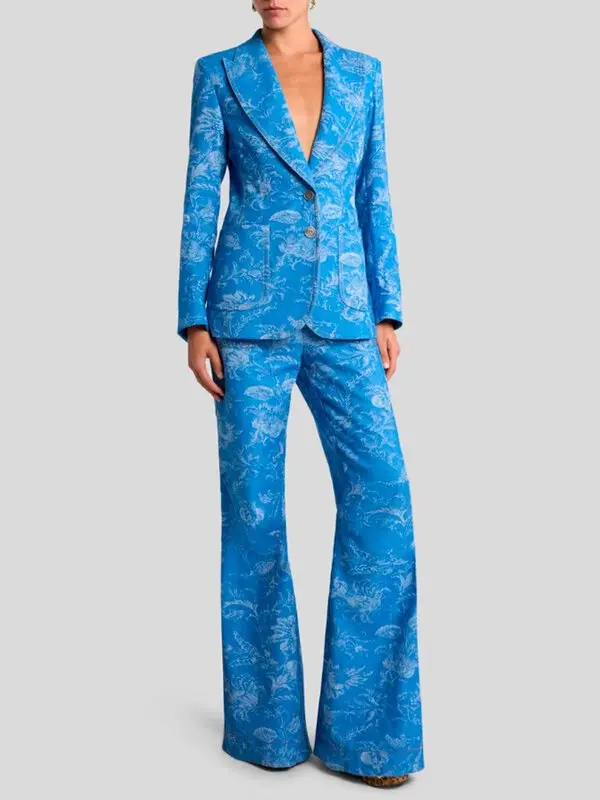 Etro Fitted Denim Jacket With Peak Lapels