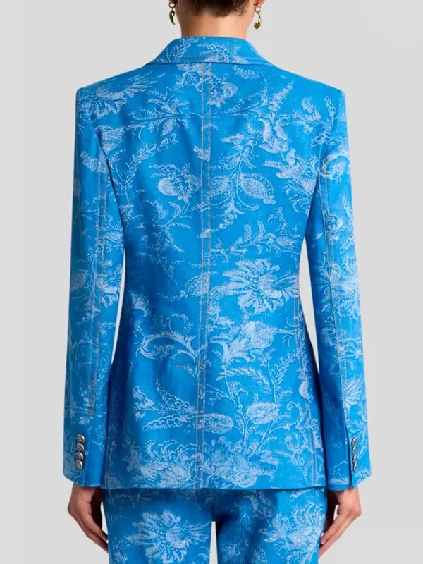 Etro Fitted Denim Jacket With Peak Lapels