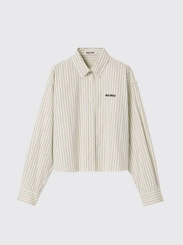Miu Miu Striped Cotton Shirt - Cream