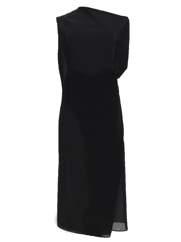 Jacquemus La Robe Drap Midi Dress - Black