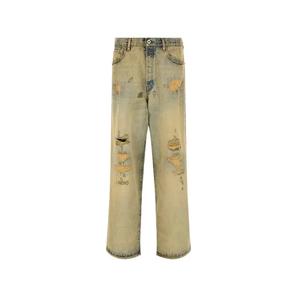 Kenzo Distressed Straight-leg Jeans