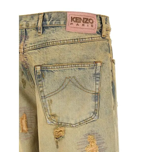 Kenzo Distressed Straight-leg Jeans