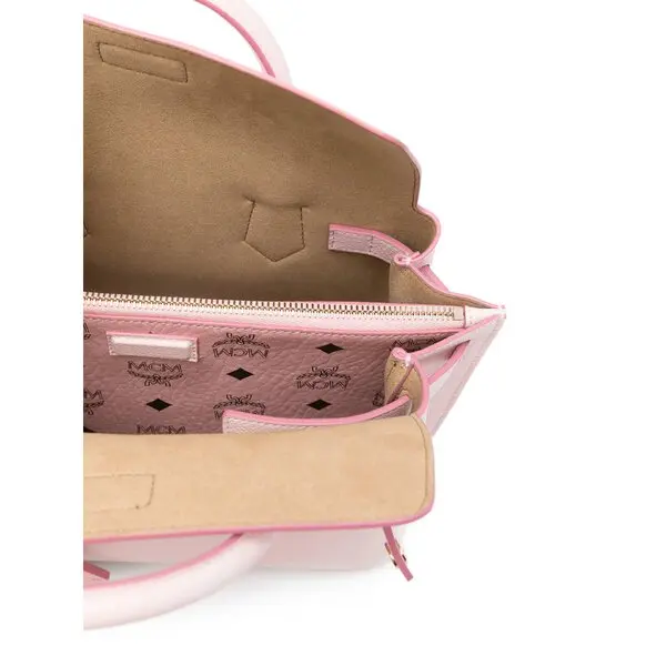 Mcm Calf Leather Top Handle Bag
