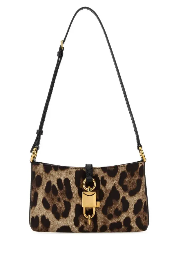 Dolce & Gabbana Printed Fabric Lock Shoulder Bag - Multicolor