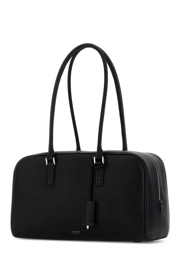 TOM FORD Calf Leather Shoulder Bag - Black