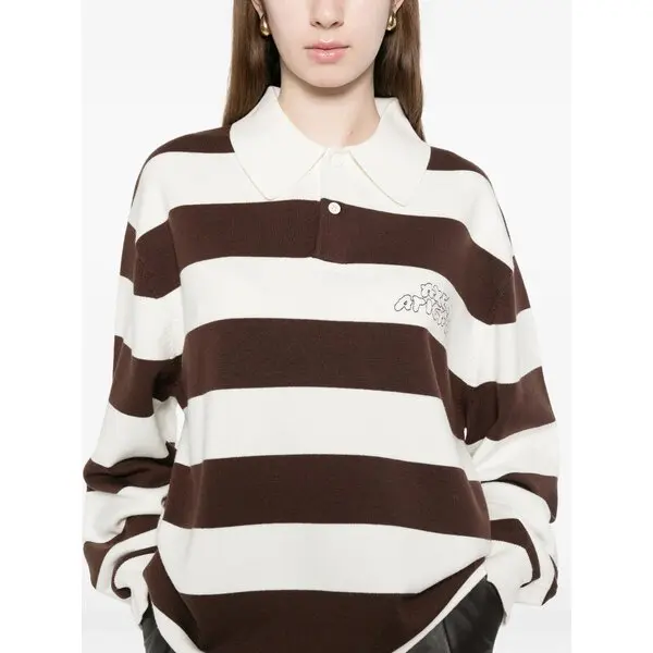 Axel Arigato And White Striped Embroidered Polo Shirt