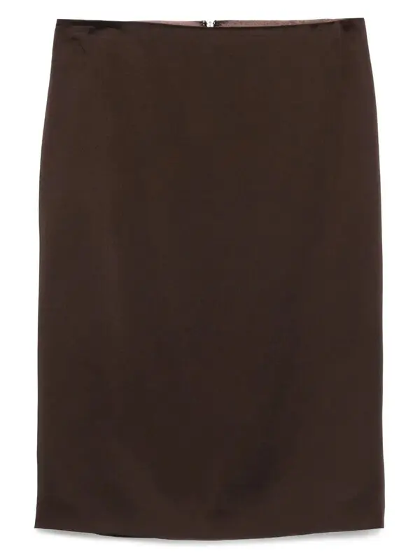 TOM FORD Silk Pencil Skirt - Brown