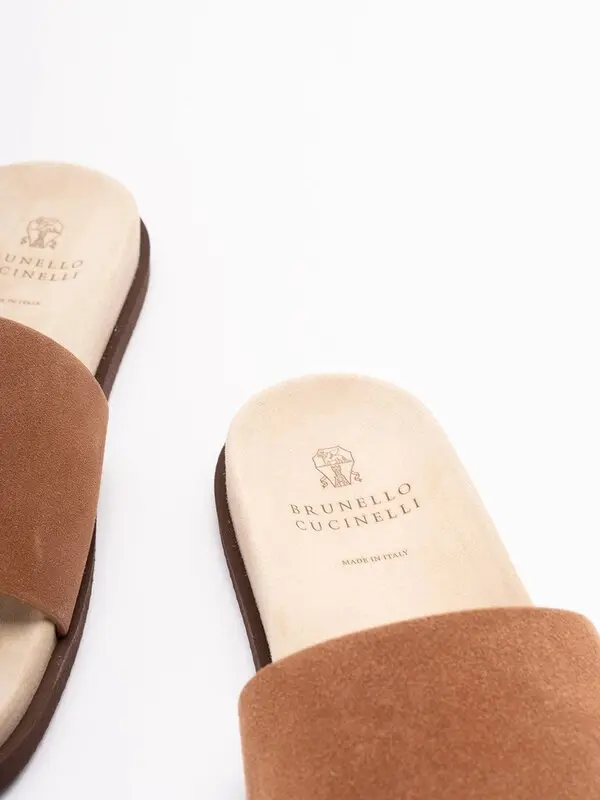 Brunello Cucinelli Leather Slides - Multicolor