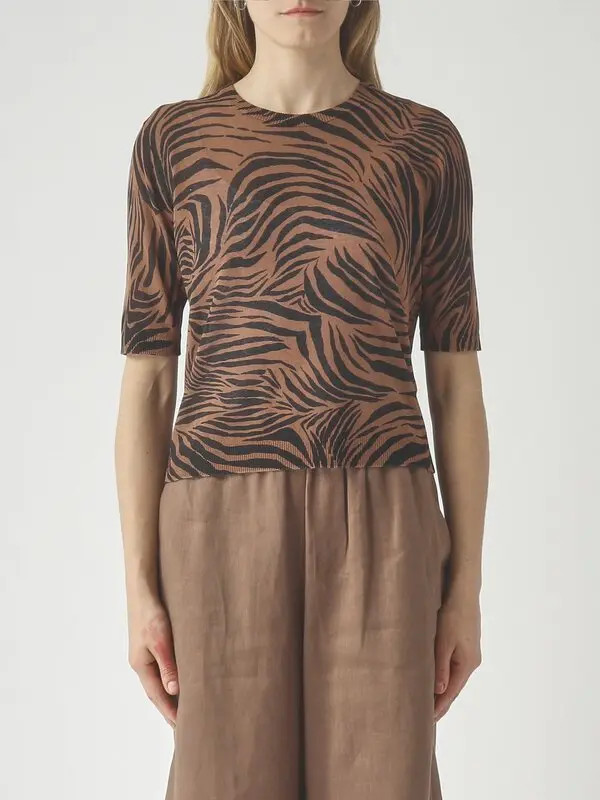 Max Mara Zebra Print Knit Top - Brown