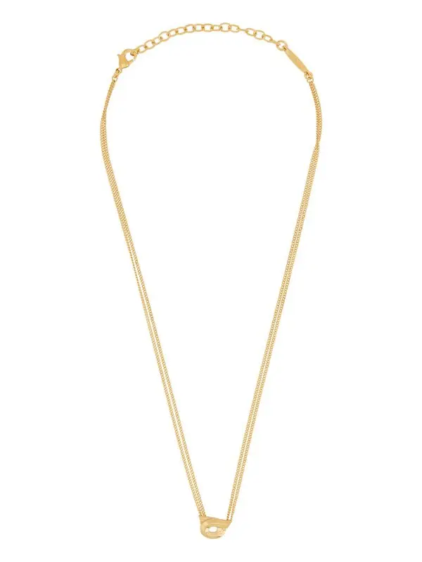 FERRAGAMO Brass Hooks Pendant Necklace - Gold