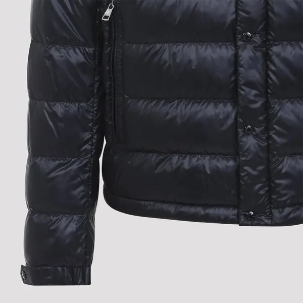Moncler Padded Down Jacket With Stand Collar - Blue