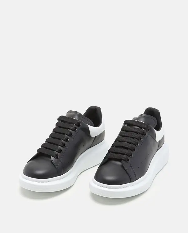 Alexander McQueen Larry Oversized Sneakers In Black Leather - Multicolor