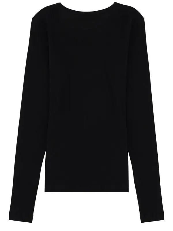 GANNI Long Sleeve Top With Logo - Gray