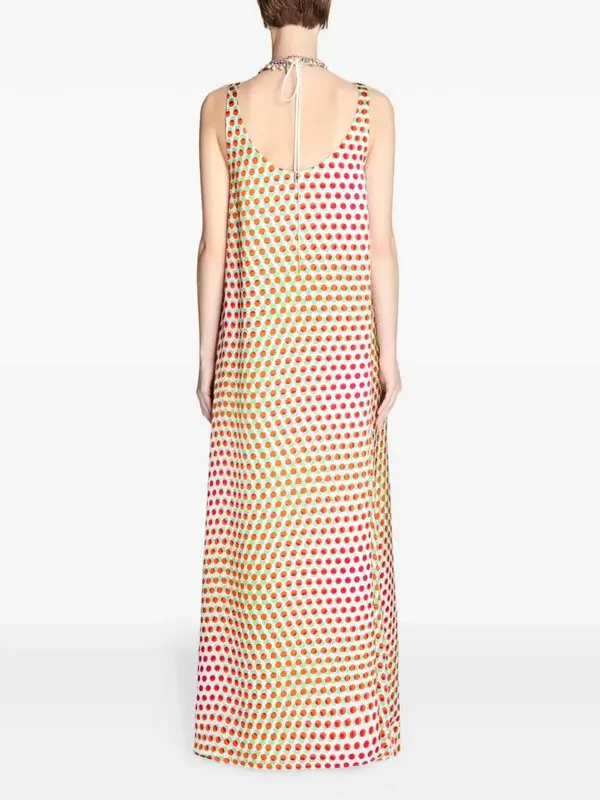 Dries Van Noten Sleeveless Printed Silk A-line Maxi Dress
