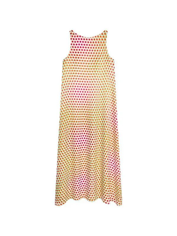 Dries Van Noten Sleeveless Printed Silk A-line Maxi Dress - Multicolor