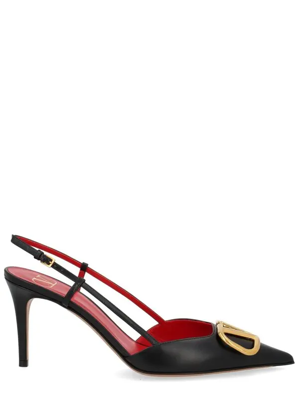 Valentino Garavani Vlogo Signature Slingback Heels - Black