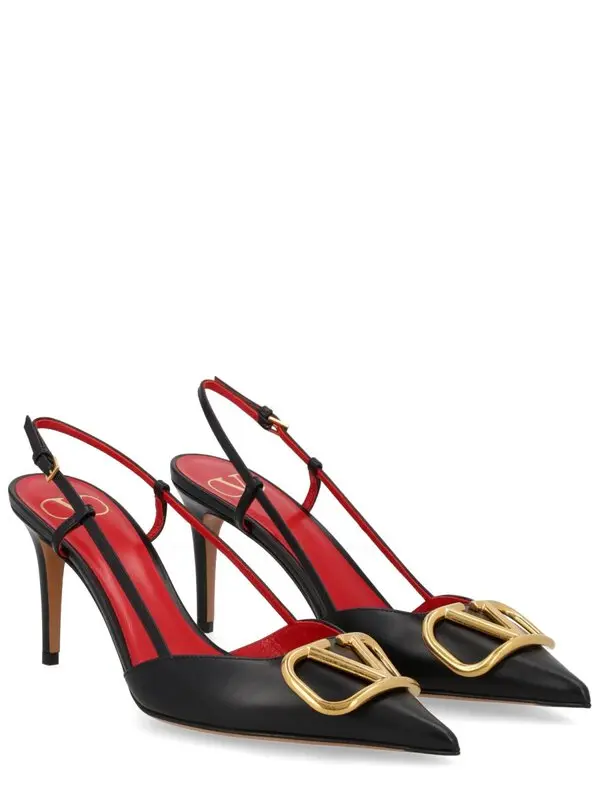 Valentino Garavani Vlogo Signature Slingback Heels - Black