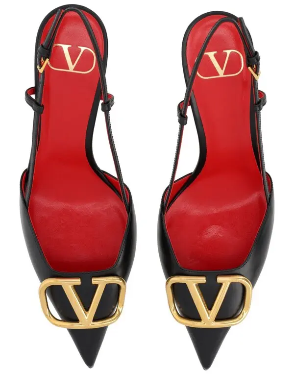 Valentino Garavani Vlogo Signature Slingback Heels - Black