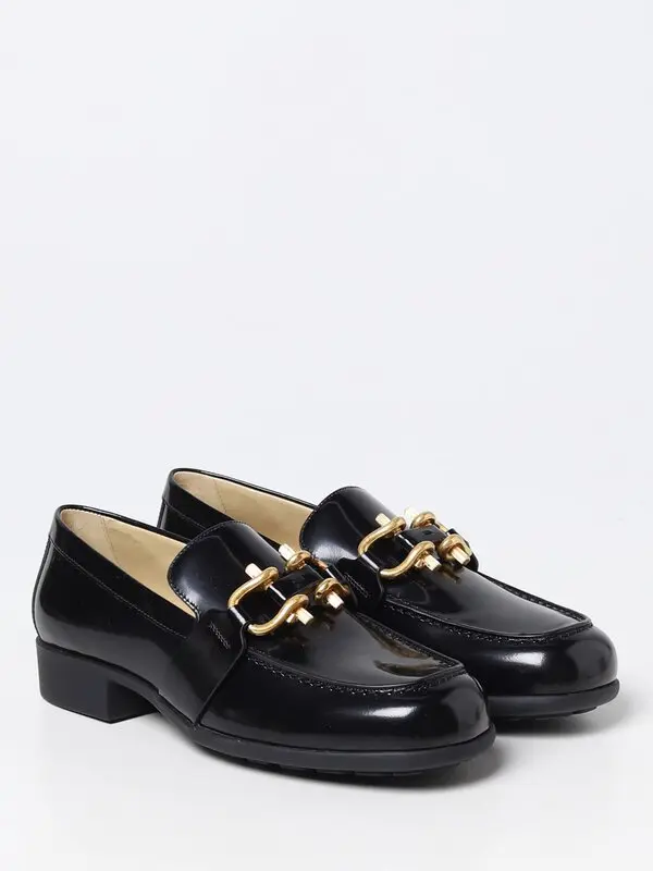 Bottega Veneta Calf Leather Loafers With Gold-tone Hardware - Black