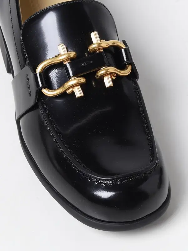 Bottega Veneta Calf Leather Loafers With Gold-tone Hardware - Black