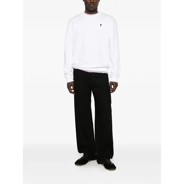 AMI Paris Cotton Blend Logo Detail Crewneck Sweatshirt