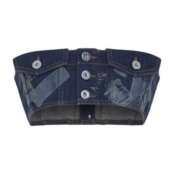 JEAN PAUL GAULTIER Denim Bra Top - Blue