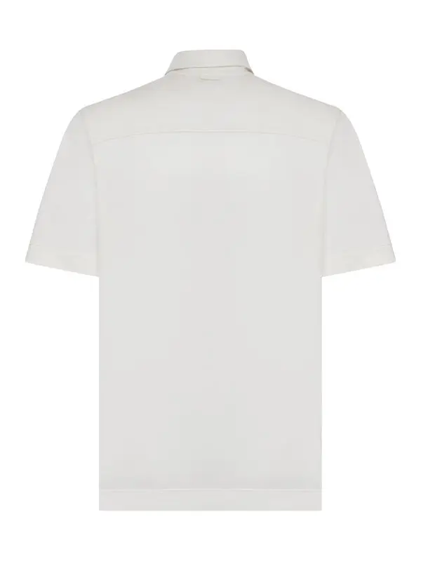 Zegna Silk And Cotton Knitted Polo Shirt - White