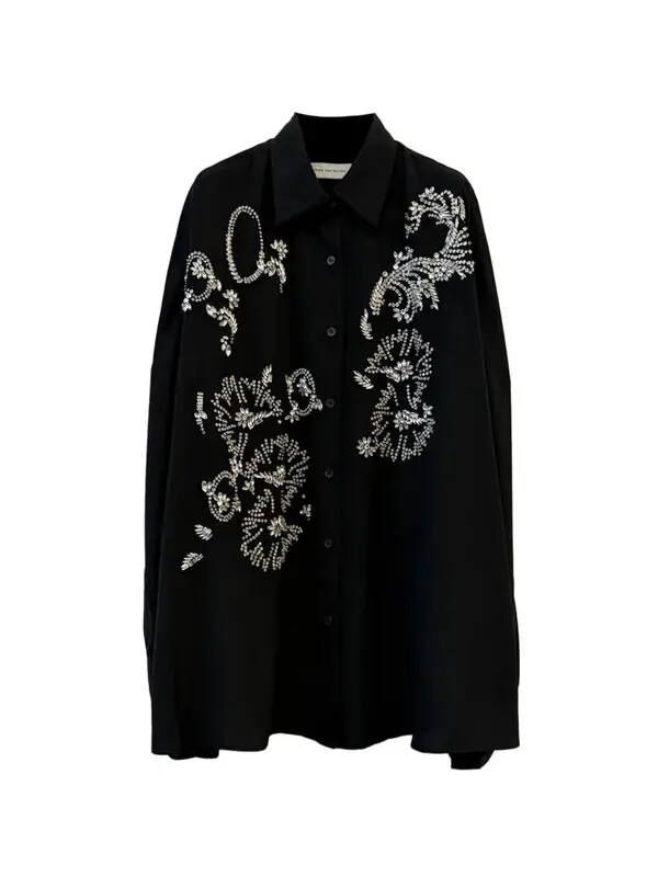 Dries Van Noten Embellished Polyester Shirt - Black