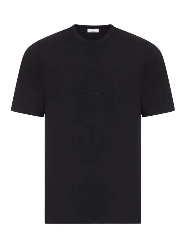 Saint Laurent Cotton Jersey T-shirt With Embroidered Logo