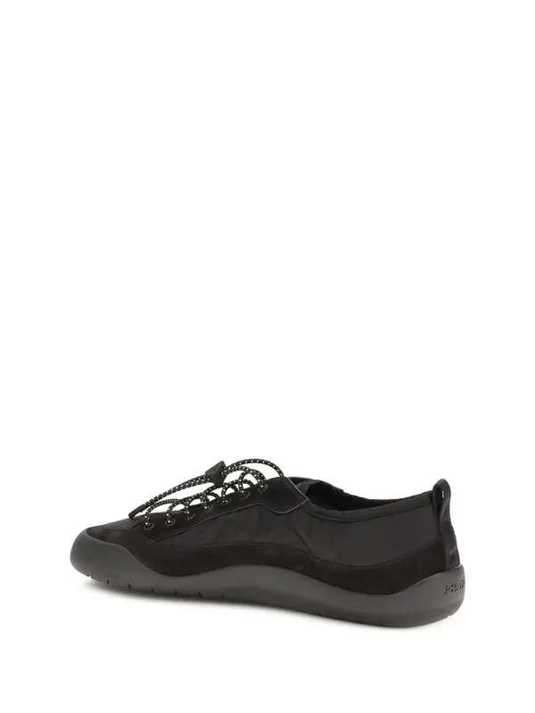 Prada Leather And Fabric Sneakers - Black