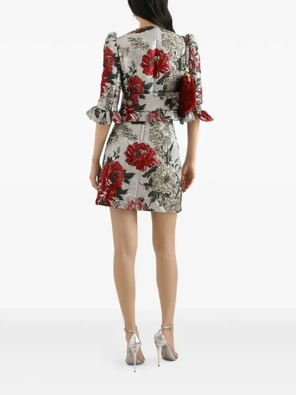 Dolce & Gabbana Floral Jacquard Mini Skirt - Multicolor