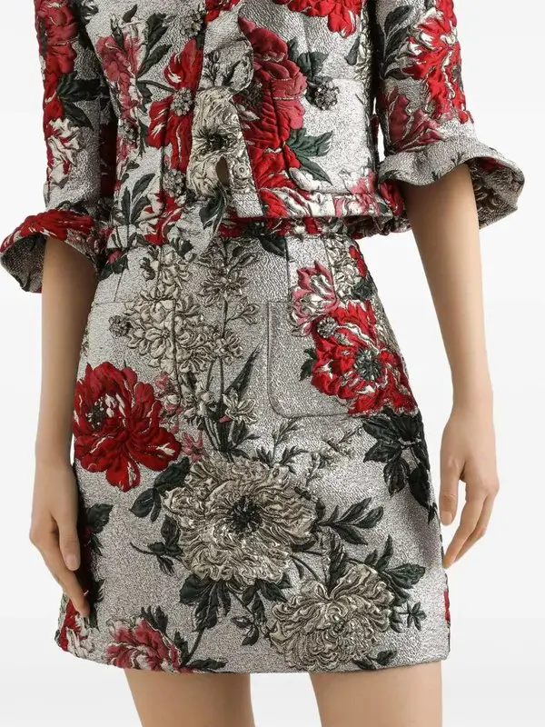 Dolce & Gabbana Floral Jacquard Mini Skirt - Multicolor