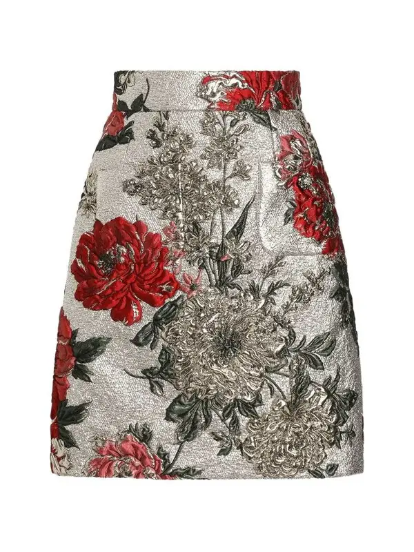 Dolce & Gabbana Floral Jacquard Mini Skirt - Multicolor