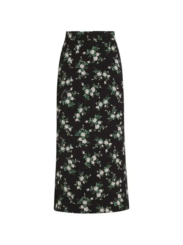 Dolce & Gabbana Printed Floral Silk Blend Midi Skirt - Multicolor