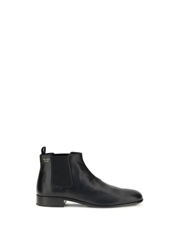 Prada Leather Chelsea Boots