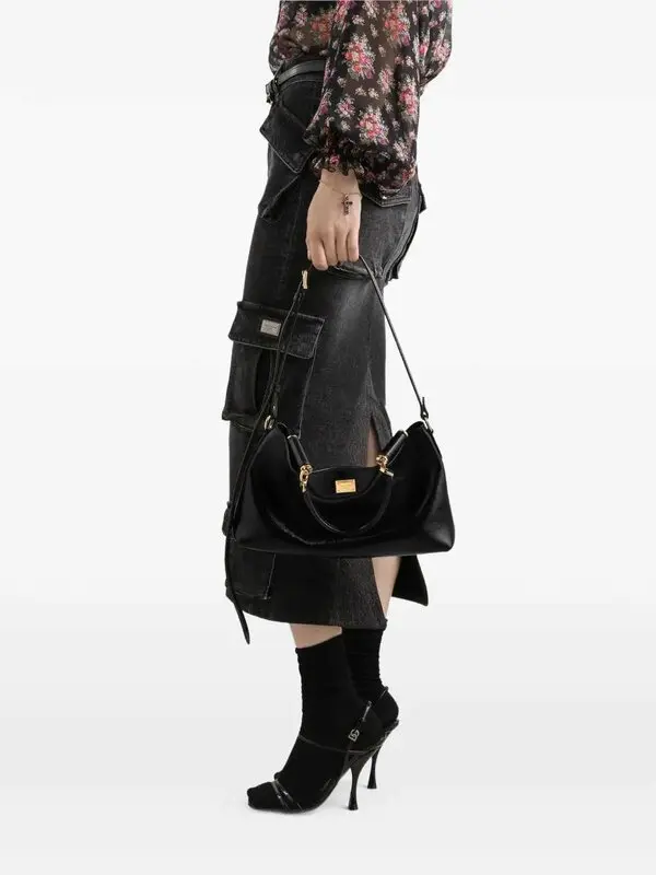 Dolce & Gabbana Vittoria Leather Tote Bag - Black