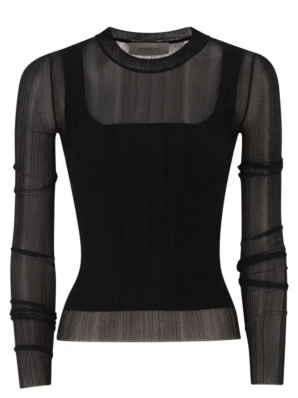 Sportmax Buono Trompe L'oeil Viscose Blend Jumper - Black