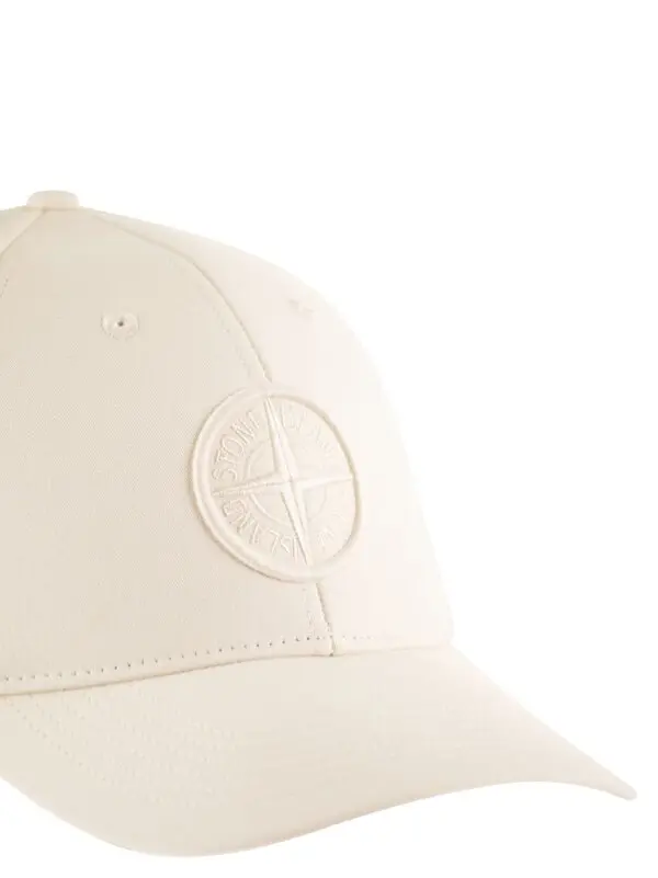 Stone Island Embroidered Compass Logo Cap - Cream