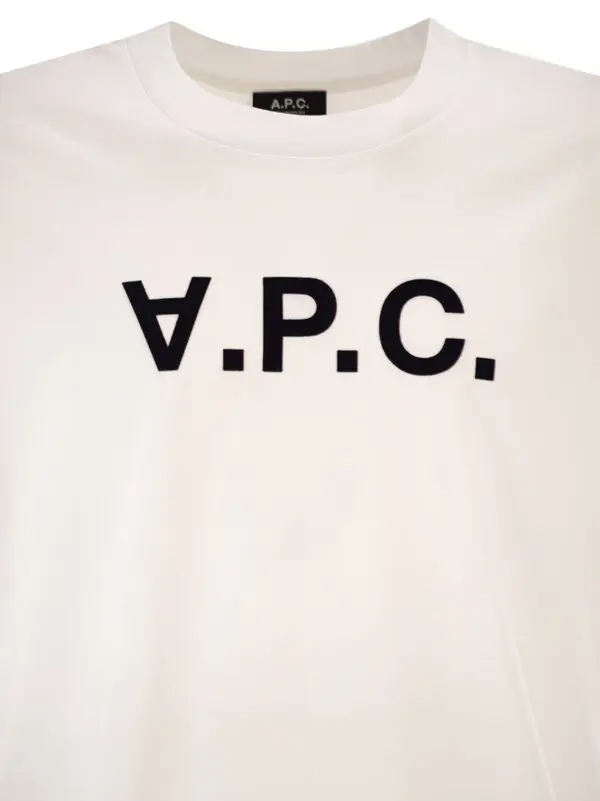 A.p.c. Organic Cotton 'v.p.c. Logo T-shirt - White